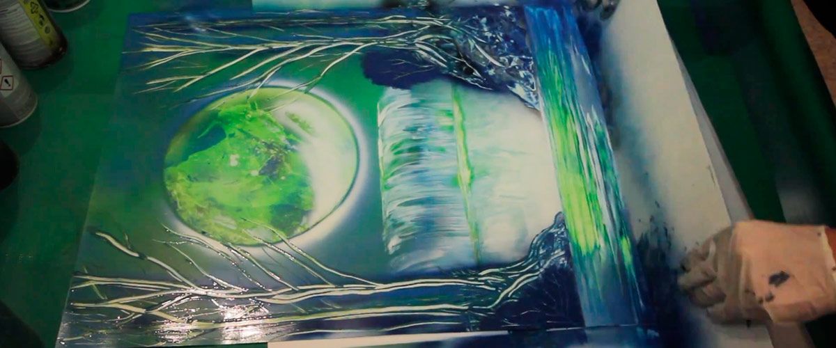 DIY: Slika s slapom v tehniki slikanja s spreji | Ustvarjalne roke ...