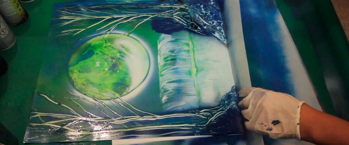 DIY: Slika s slapom v tehniki slikanja s spreji | Ustvarjalne roke ...