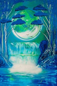 DIY: Slika s slapom v tehniki slikanja s spreji | Ustvarjalne roke ...